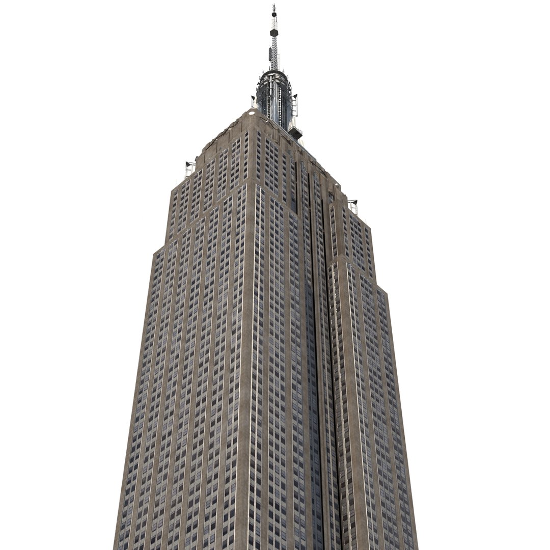 3d empire state building low-poly model