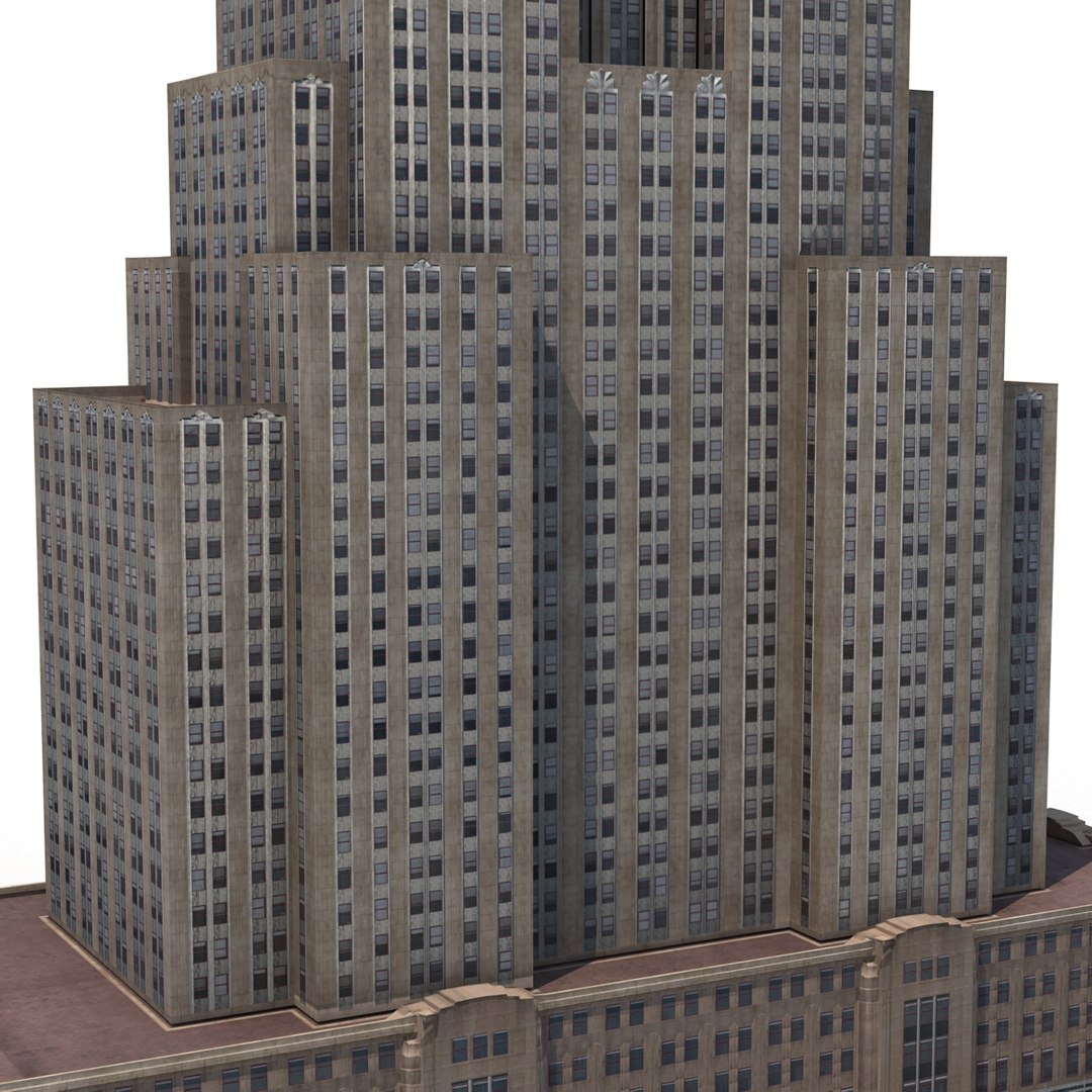 3d empire state building low-poly model