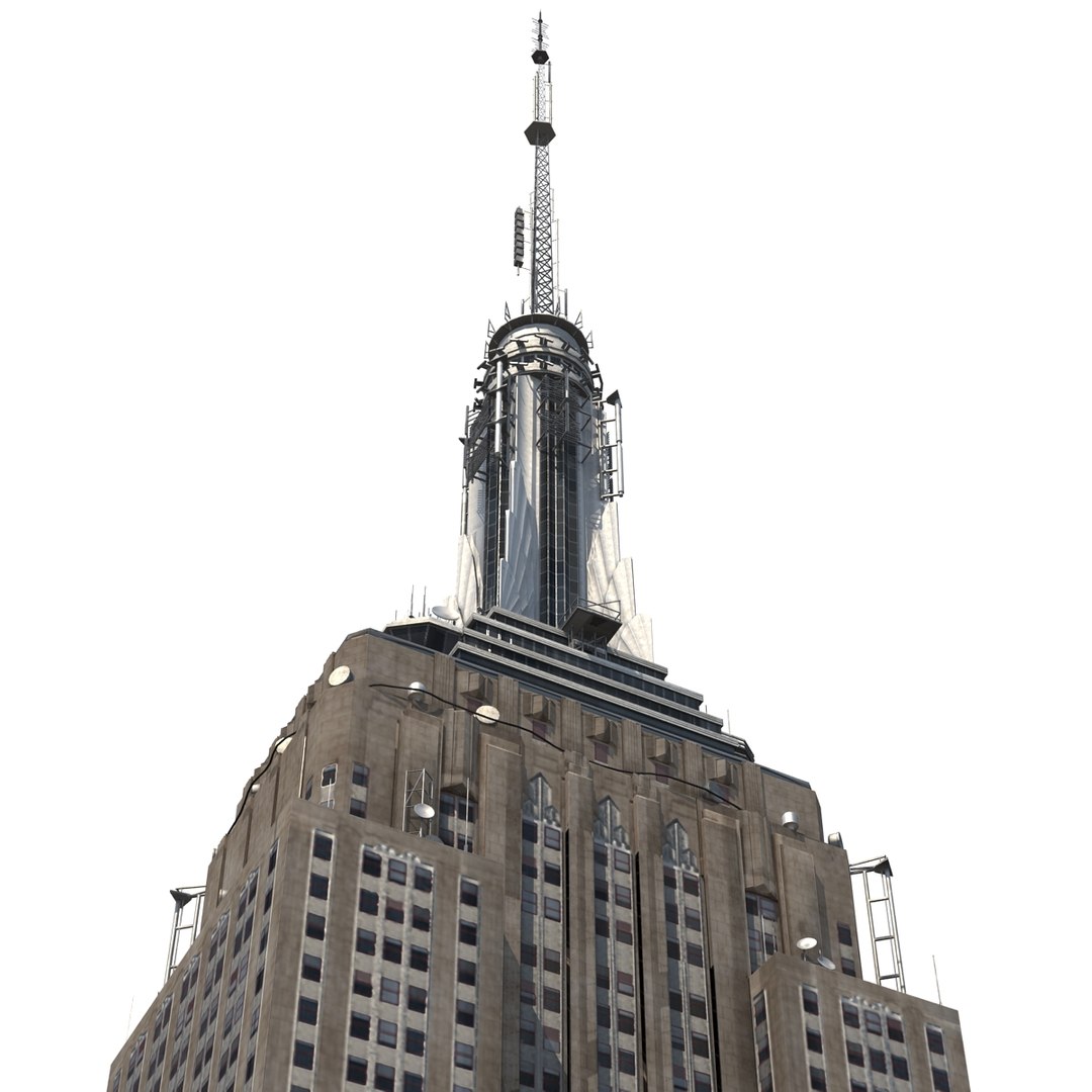 3d empire state building low-poly model