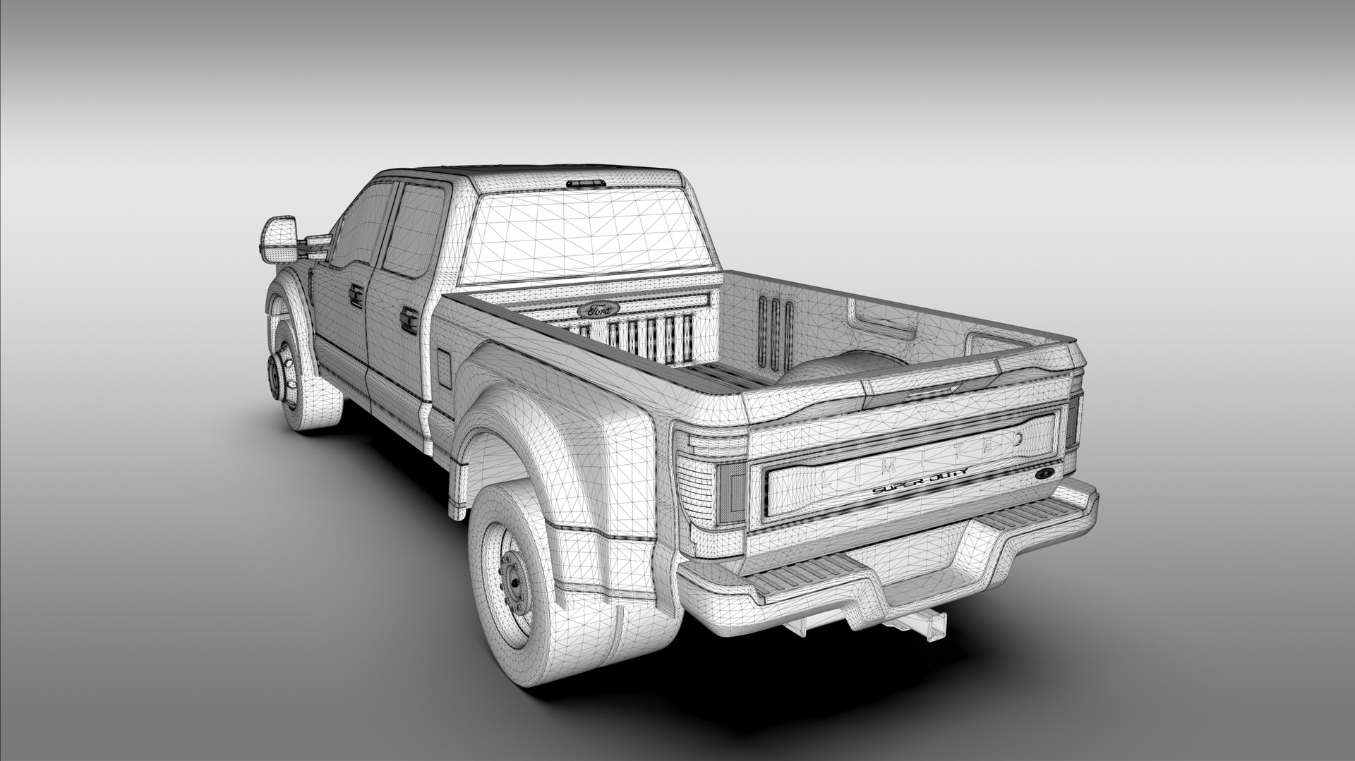 3D Ford F-450 Super Duty Crew Cab Limited 2019 Model - TurboSquid 1899560