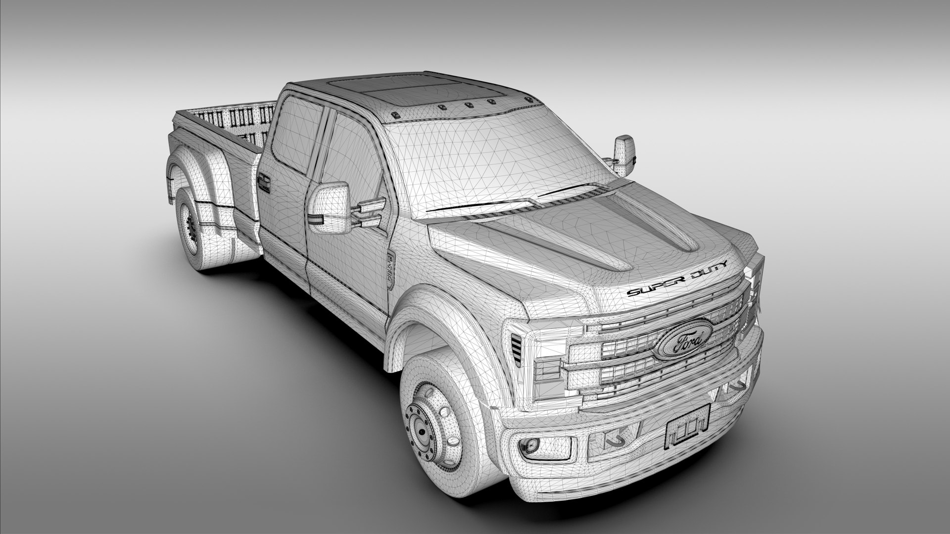 3D Ford F-450 Super Duty Crew Cab Limited 2019 Model - TurboSquid 1899560