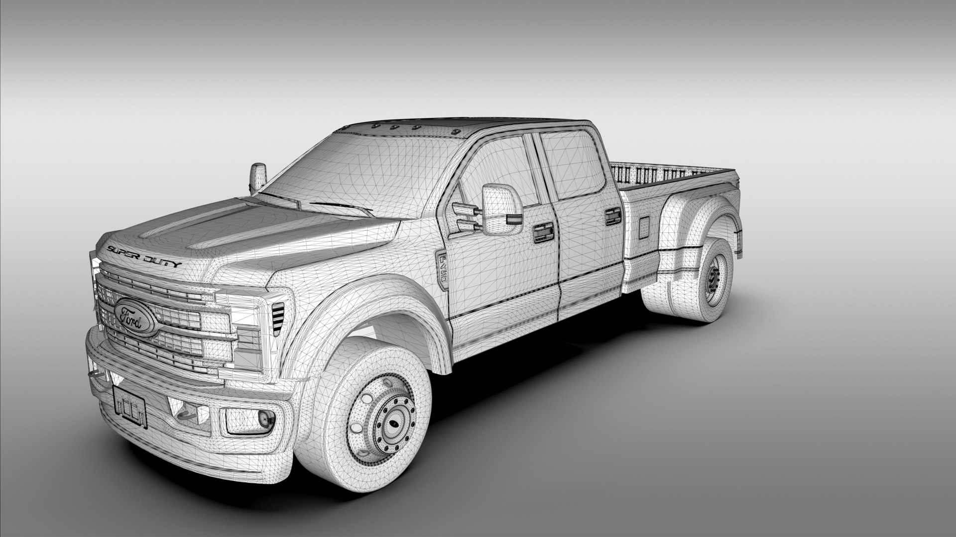 3D Ford F-450 Super Duty Crew Cab Limited 2019 Model - TurboSquid 1899560