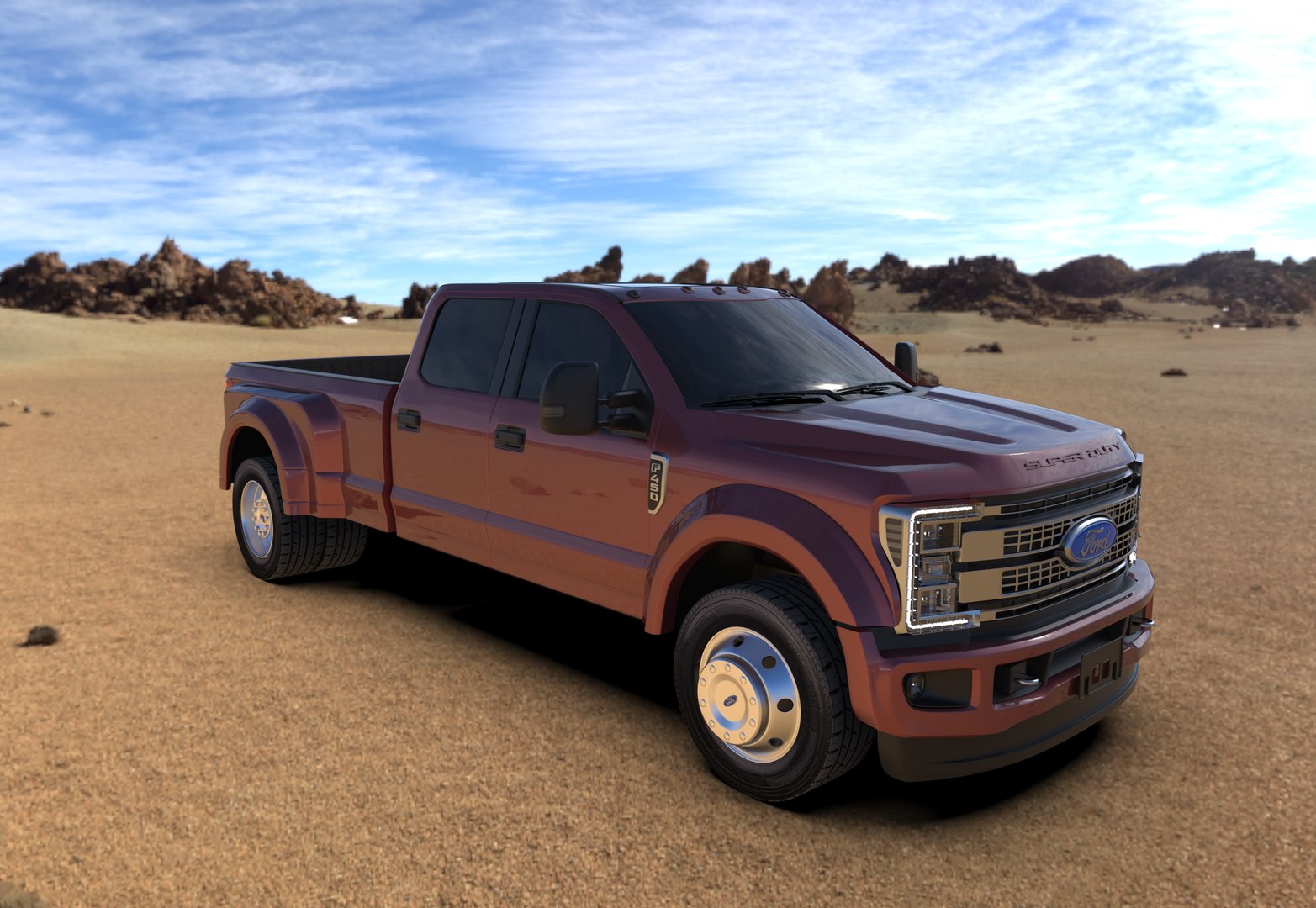 3D Ford F-450 Super Duty Crew Cab Limited 2019 Model - TurboSquid 1899560