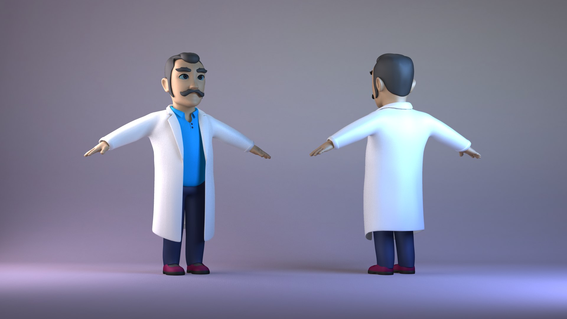 3D Cartoon Boss Scientist Researcher - TurboSquid 2156045