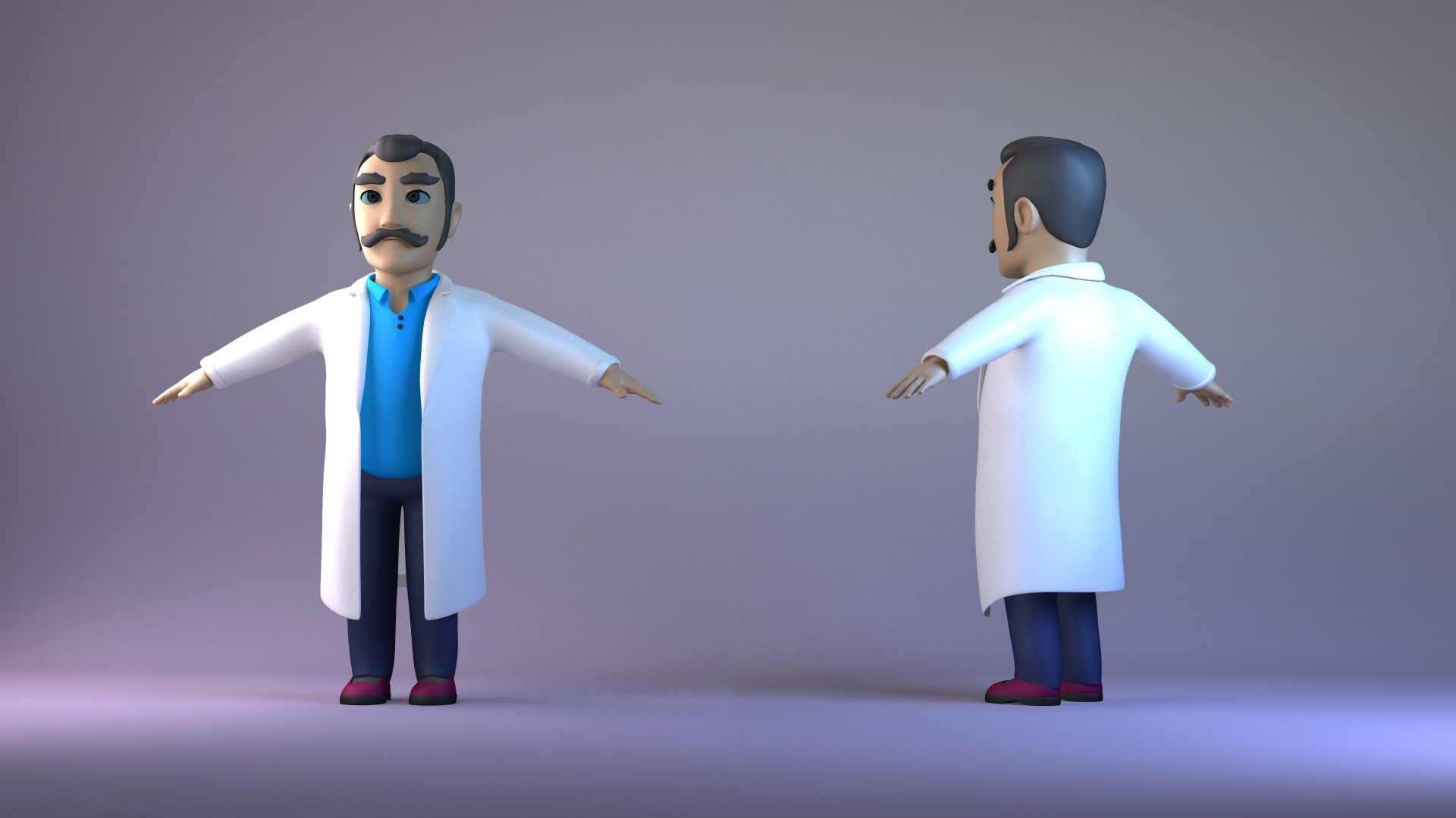 3D Cartoon Boss Scientist Researcher - TurboSquid 2156045