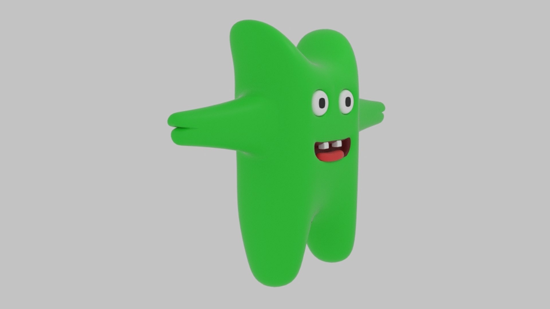 3d mini green monster model