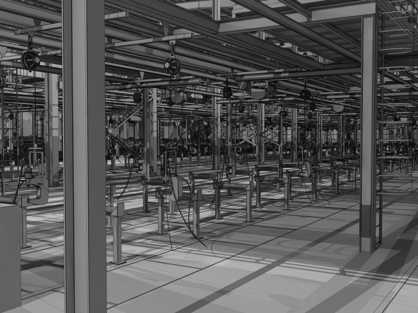 Factory interior scene equipment model - TurboSquid 1226570