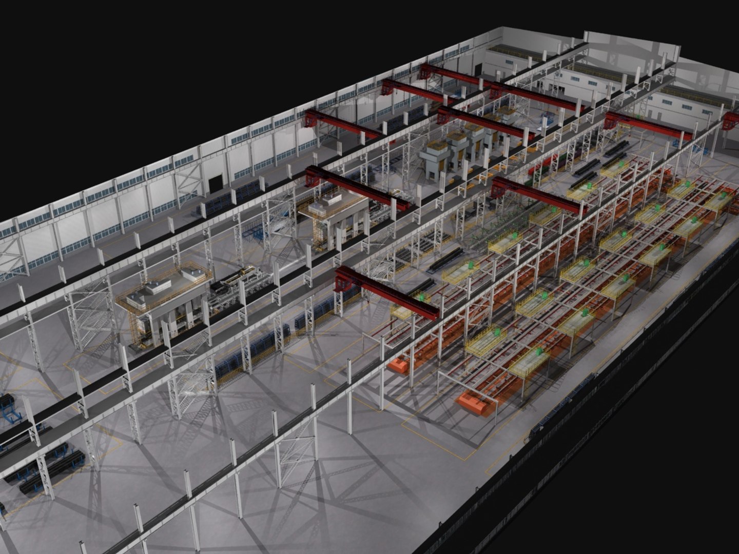 Factory interior scene equipment model - TurboSquid 1226570