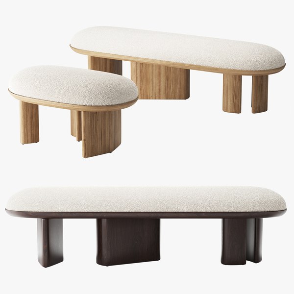 3D model DEMURO DAS CORBU BENCH OTTOMAN - TurboSquid 1989086