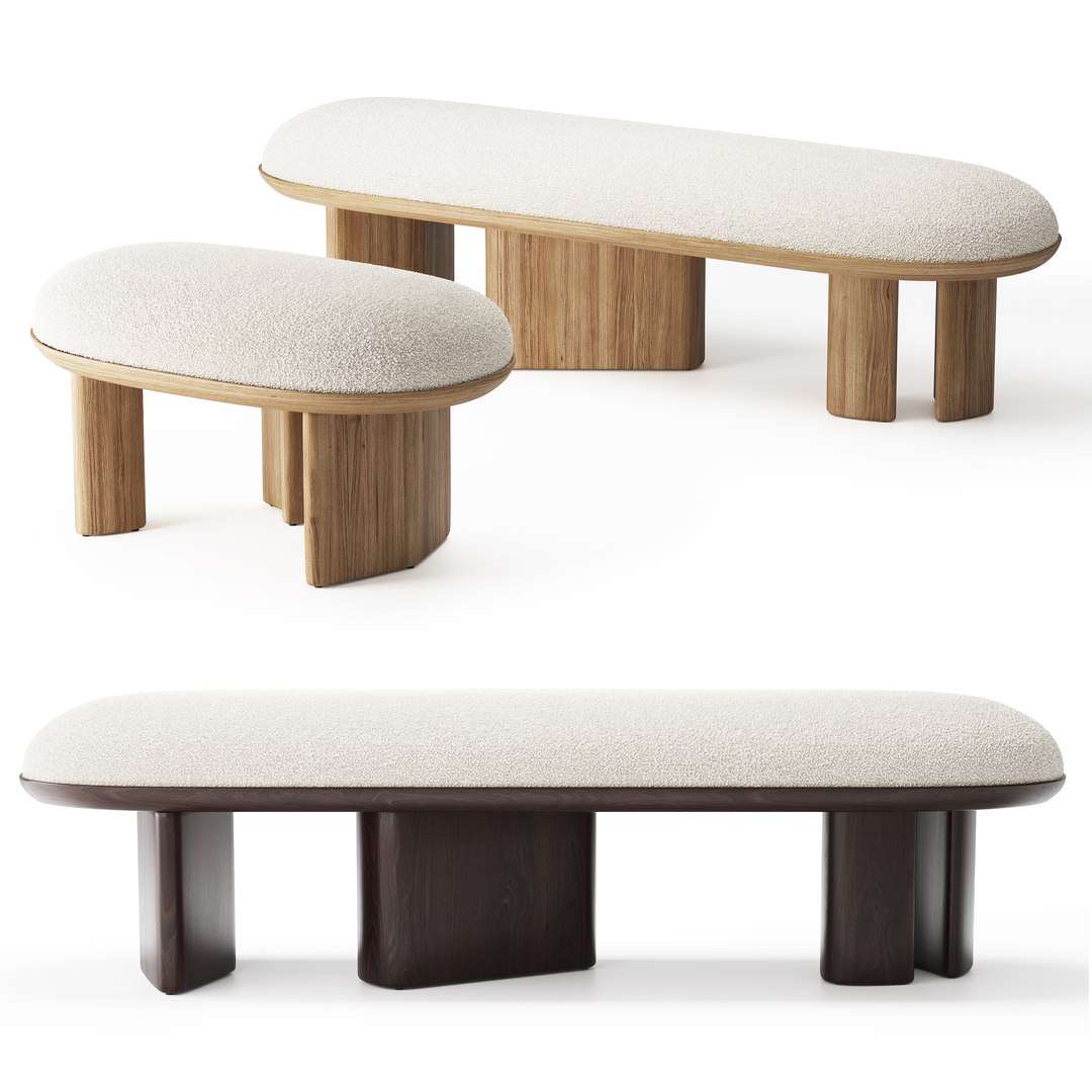 3D Model DEMURO DAS CORBU BENCH OTTOMAN - TurboSquid 1989086