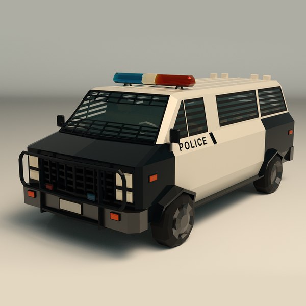modelo 3d Low Poly Police Van 04 - TurboSquid 1500093