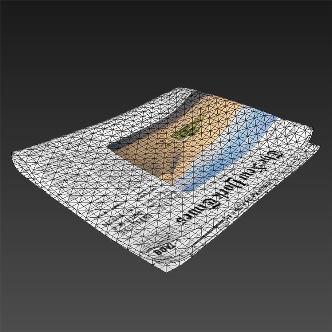 folded newspaper 3d 3ds
