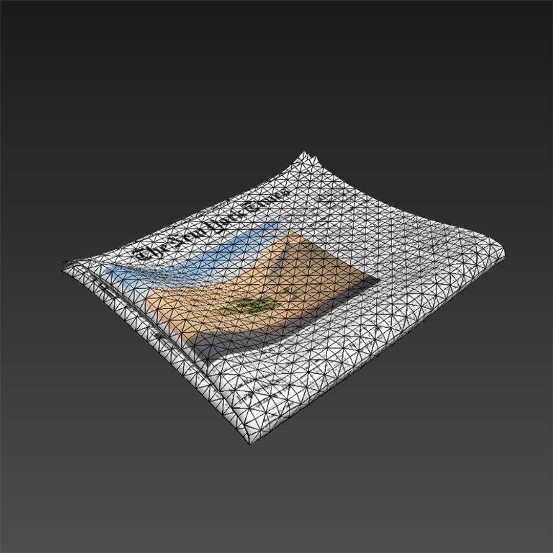 folded newspaper 3d 3ds