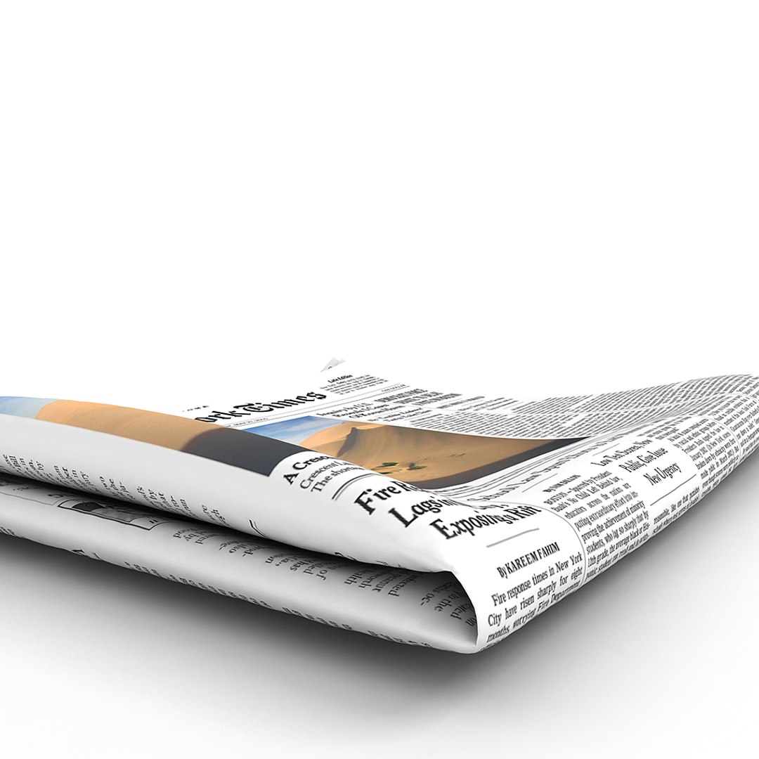 folded newspaper 3d 3ds