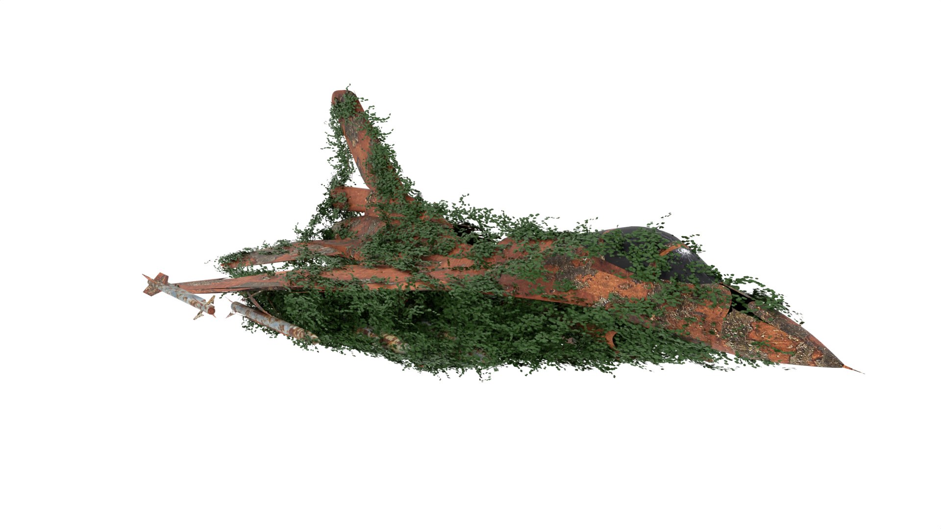 3D Damaged Rusted Jet - TurboSquid 2034713