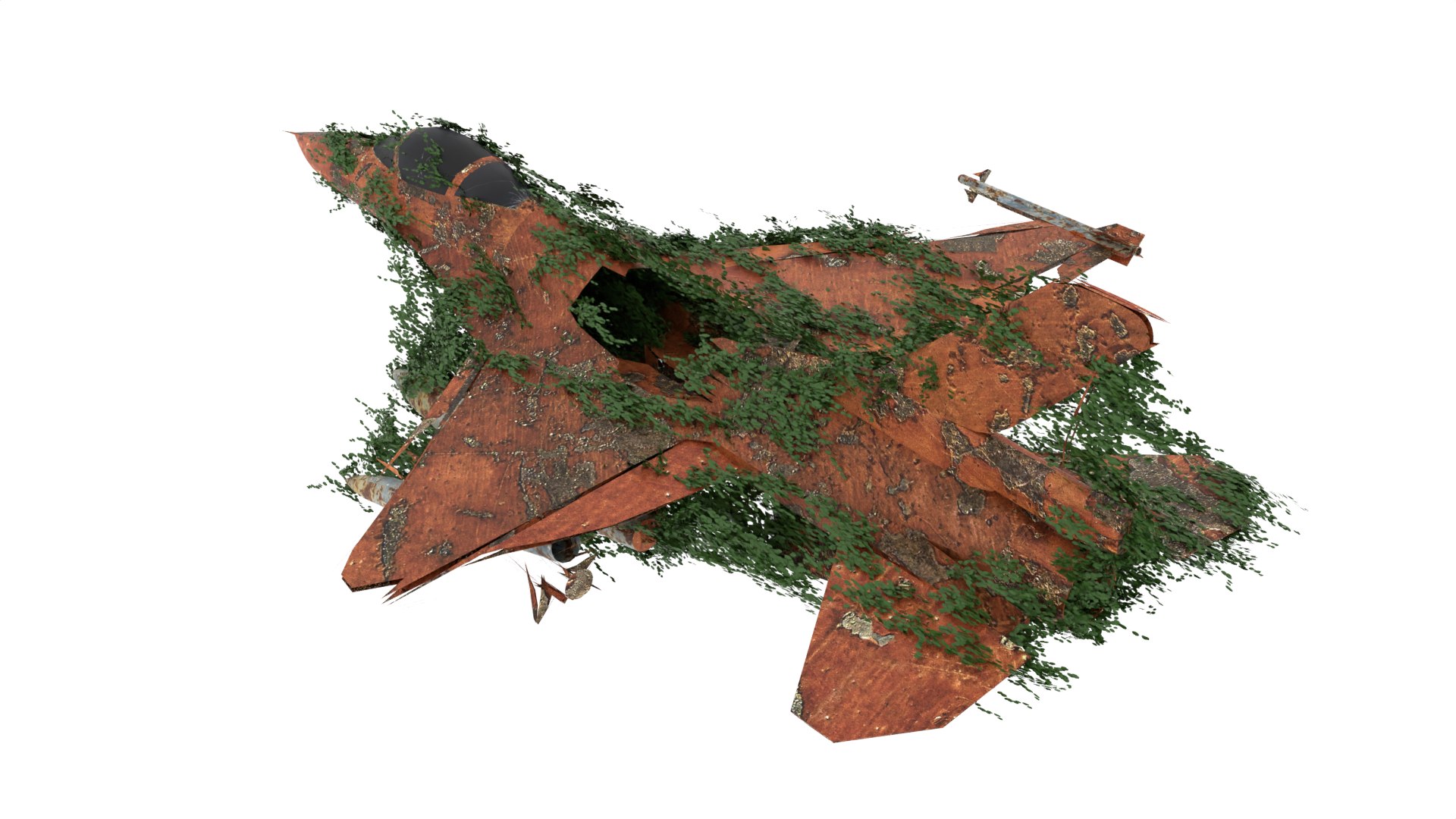 3D Damaged Rusted Jet - TurboSquid 2034713