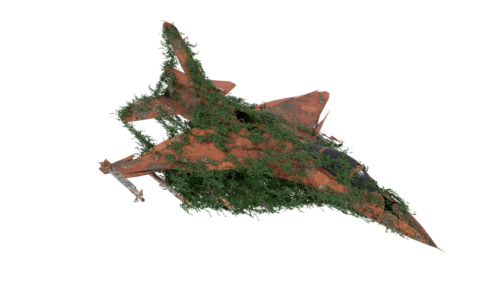 3D Damaged Rusted Jet - TurboSquid 2034713