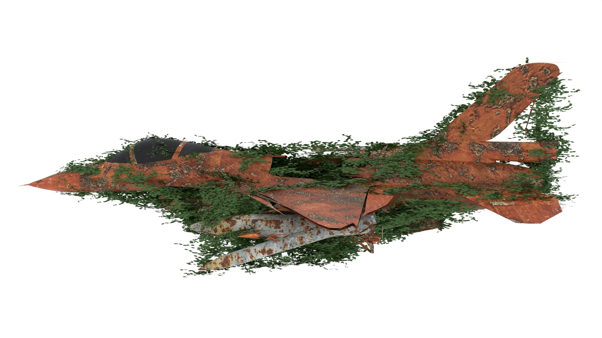 3D Damaged Rusted Jet - TurboSquid 2034713
