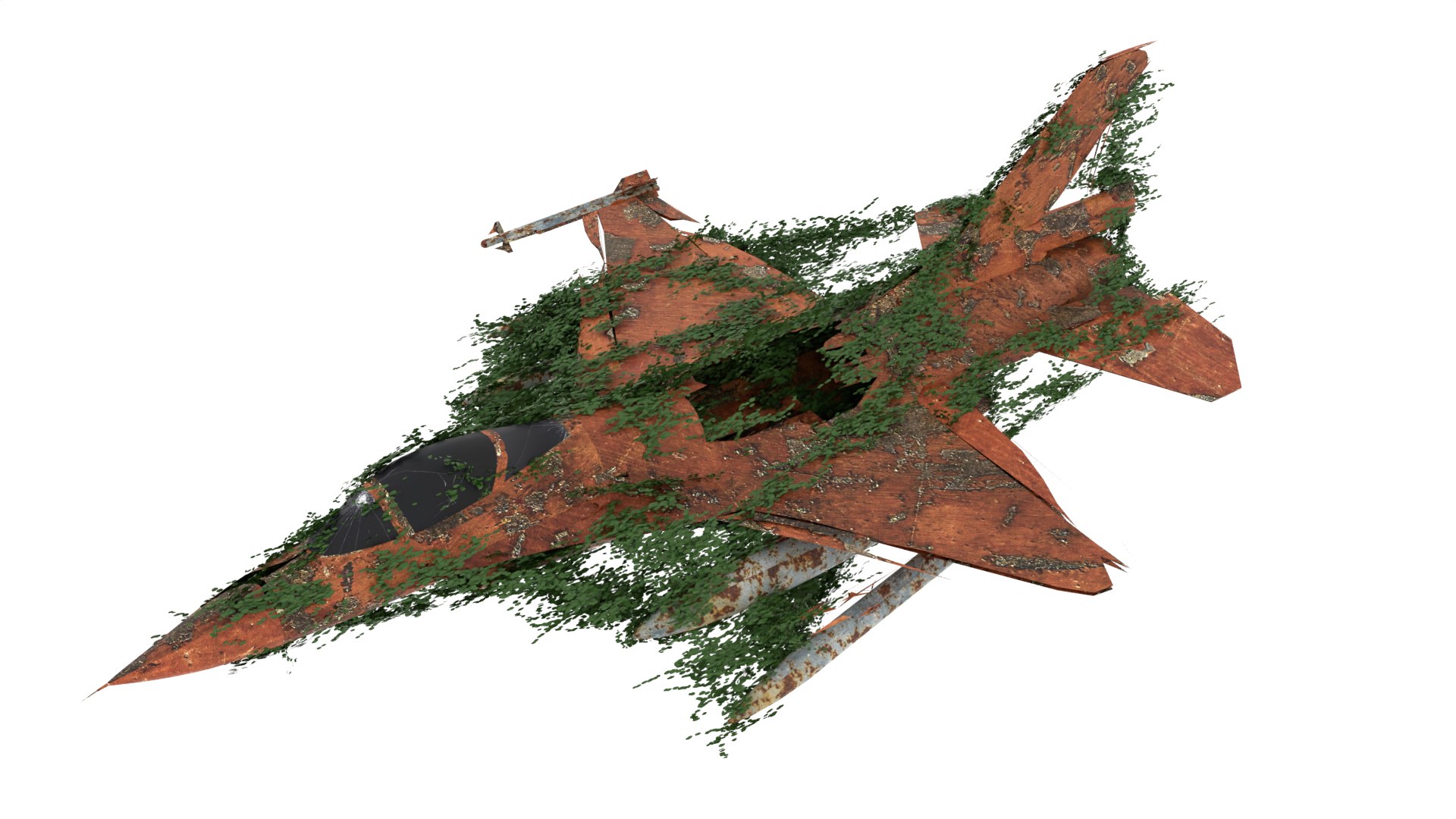 3D Damaged Rusted Jet - TurboSquid 2034713