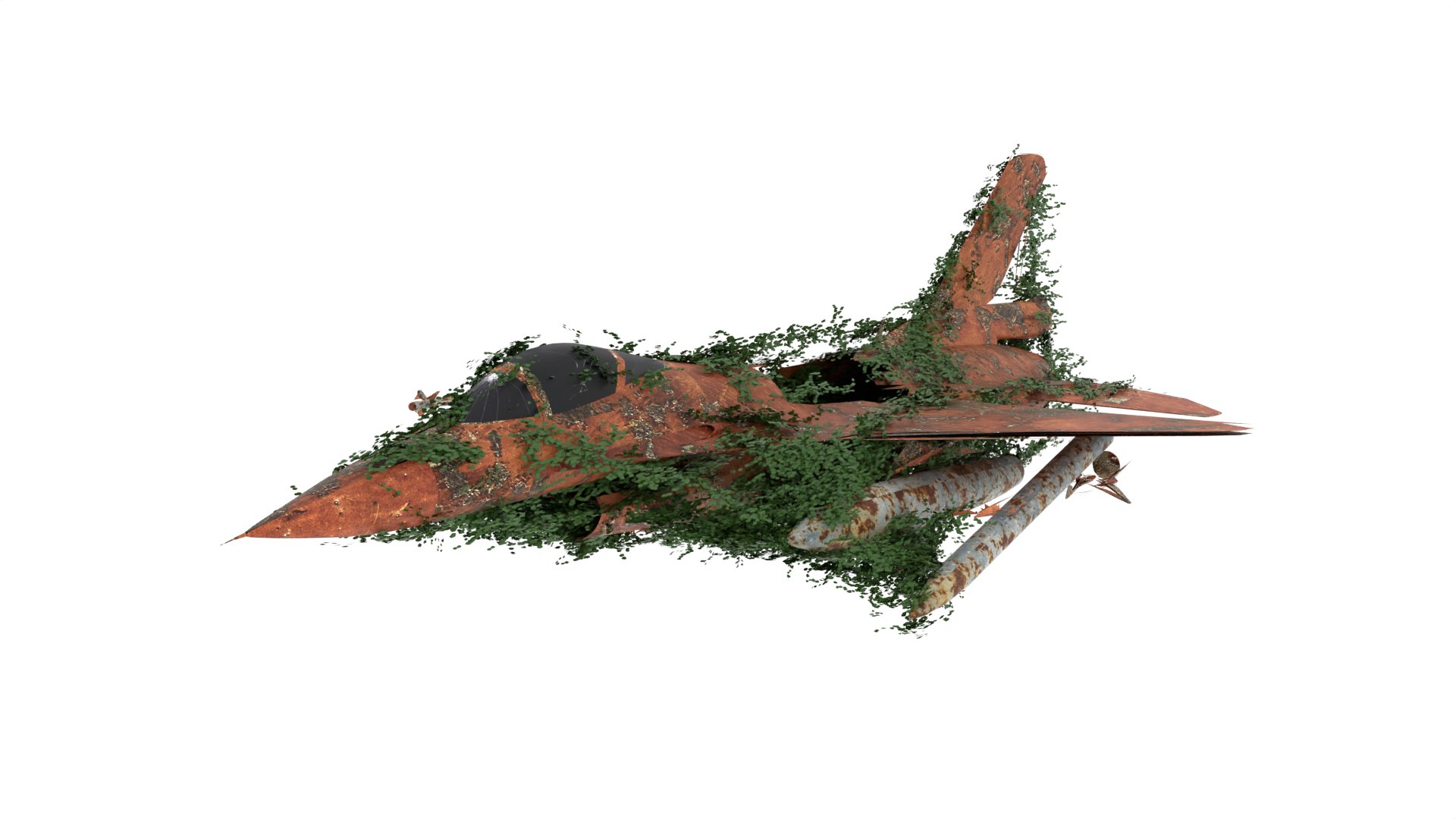 3D Damaged Rusted Jet - TurboSquid 2034713