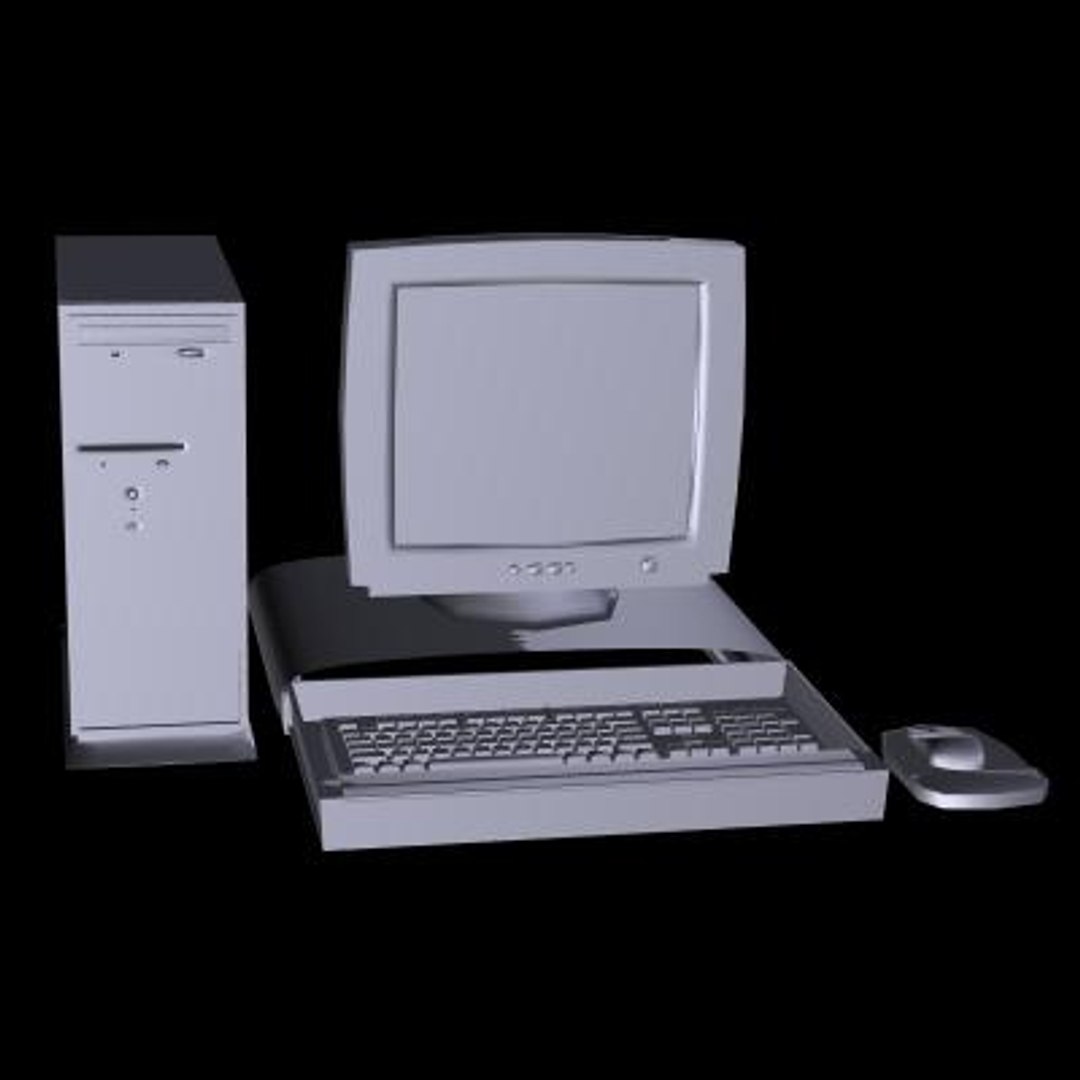 3d Personal Computer Monitor Keyboard Model
