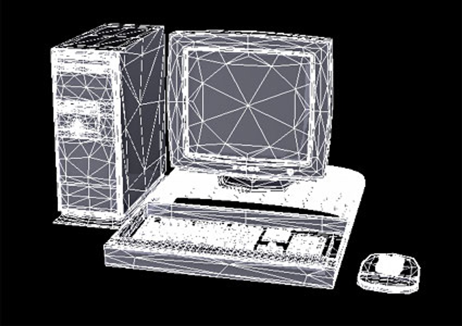 3d Personal Computer Monitor Keyboard Model
