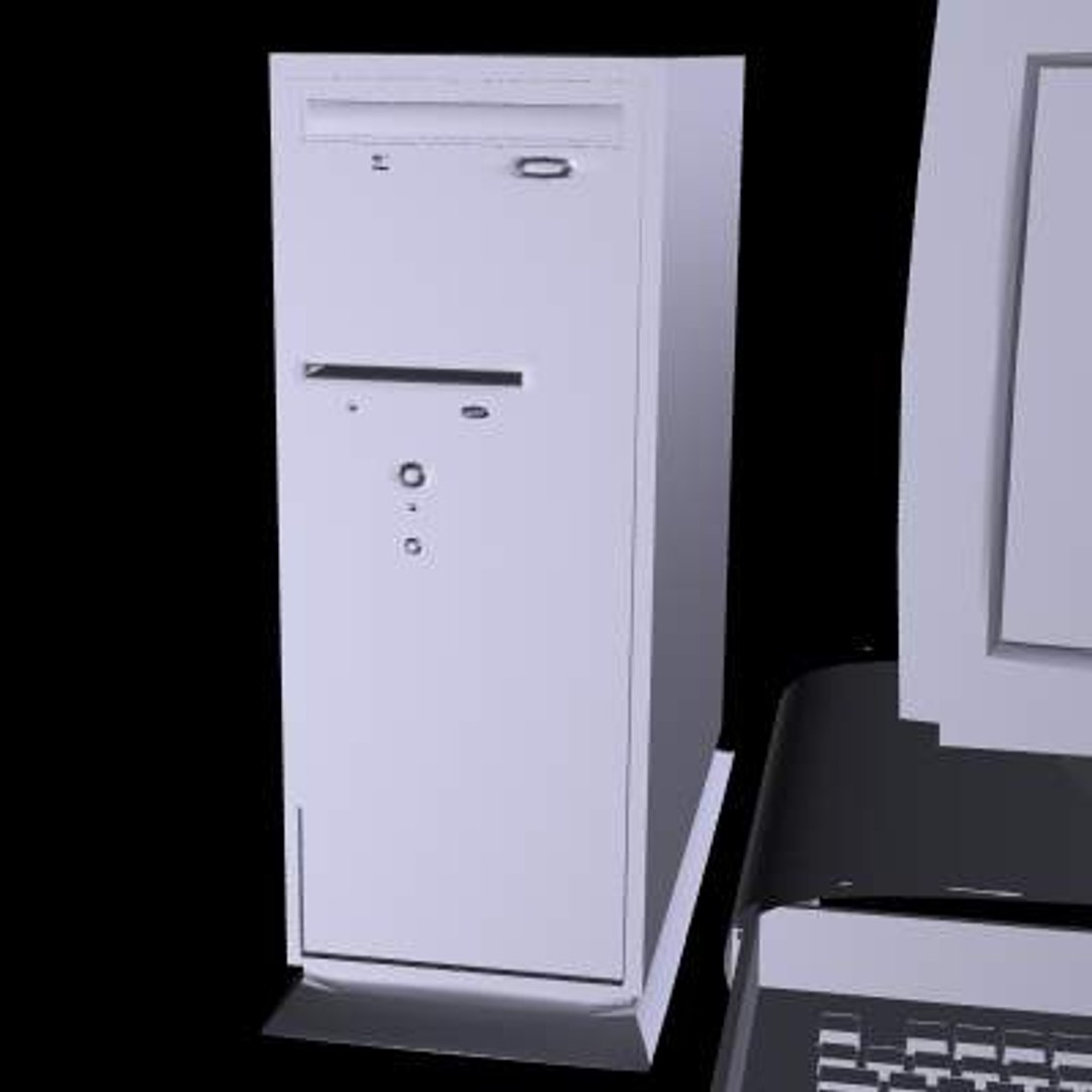 3d Personal Computer Monitor Keyboard Model