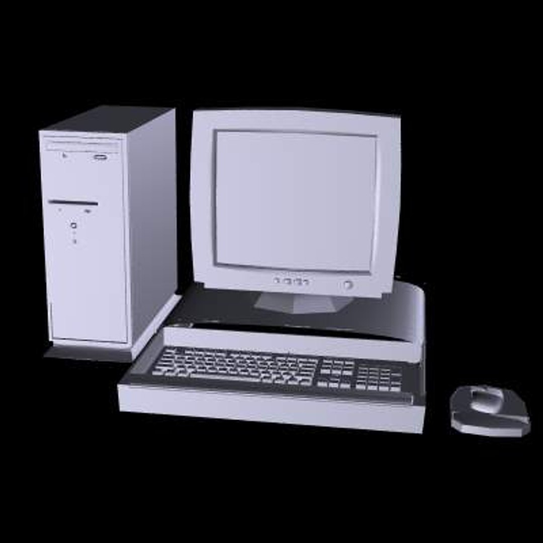 3d Personal Computer Monitor Keyboard Model
