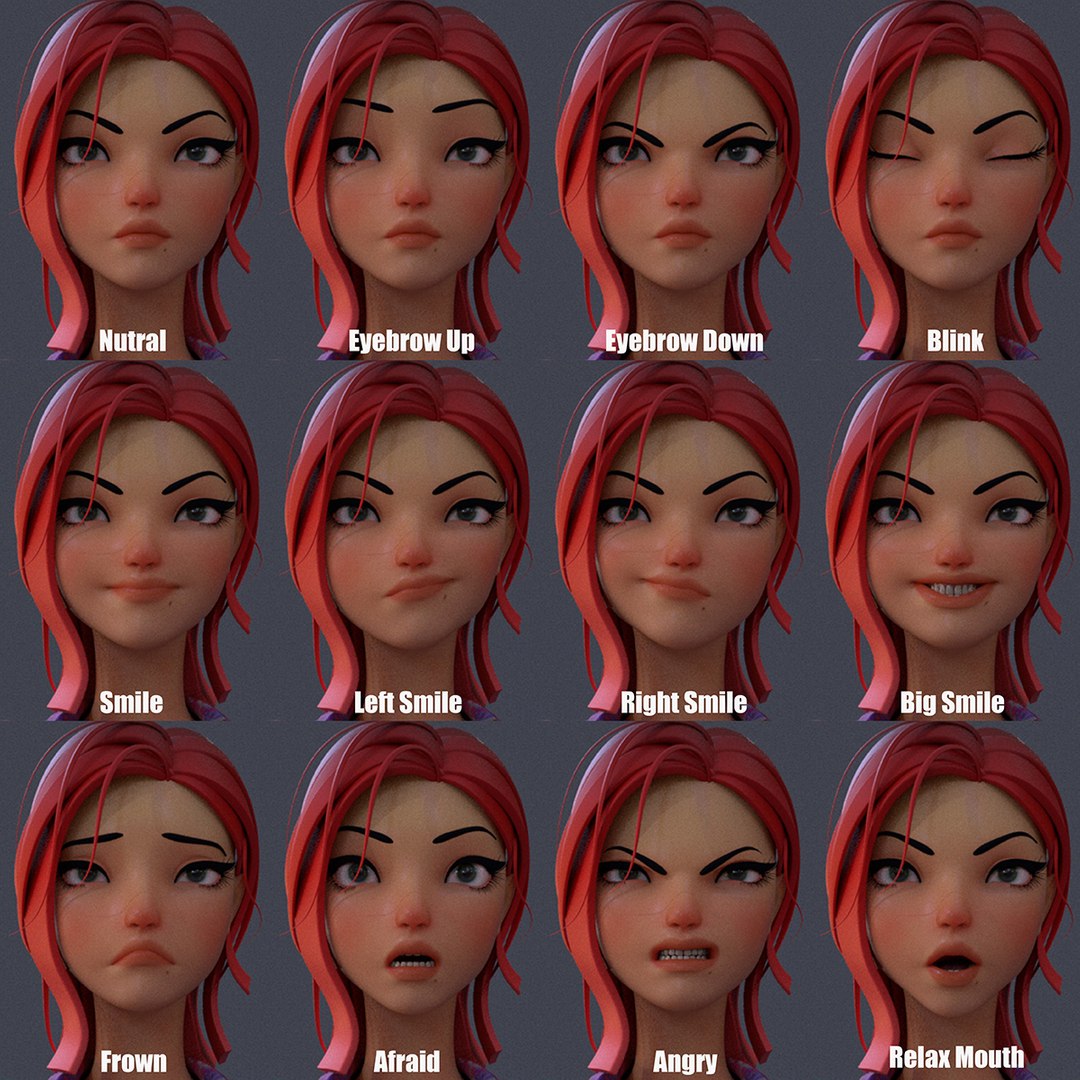 3D violet cartoon character 3 - TurboSquid 1603630