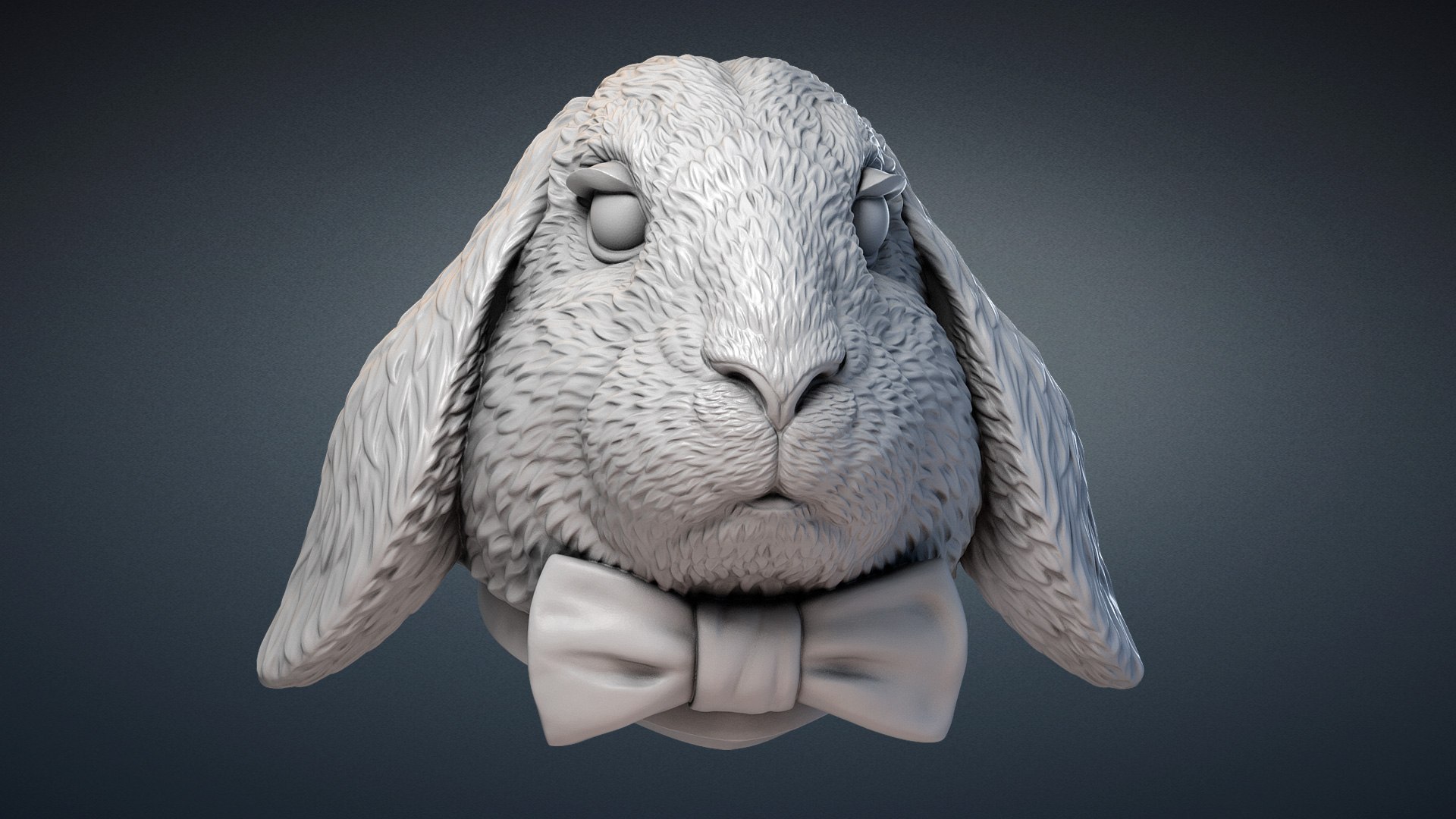 3D Rabbit Head Sculpture Bow Tie STL Model - TurboSquid 1984988