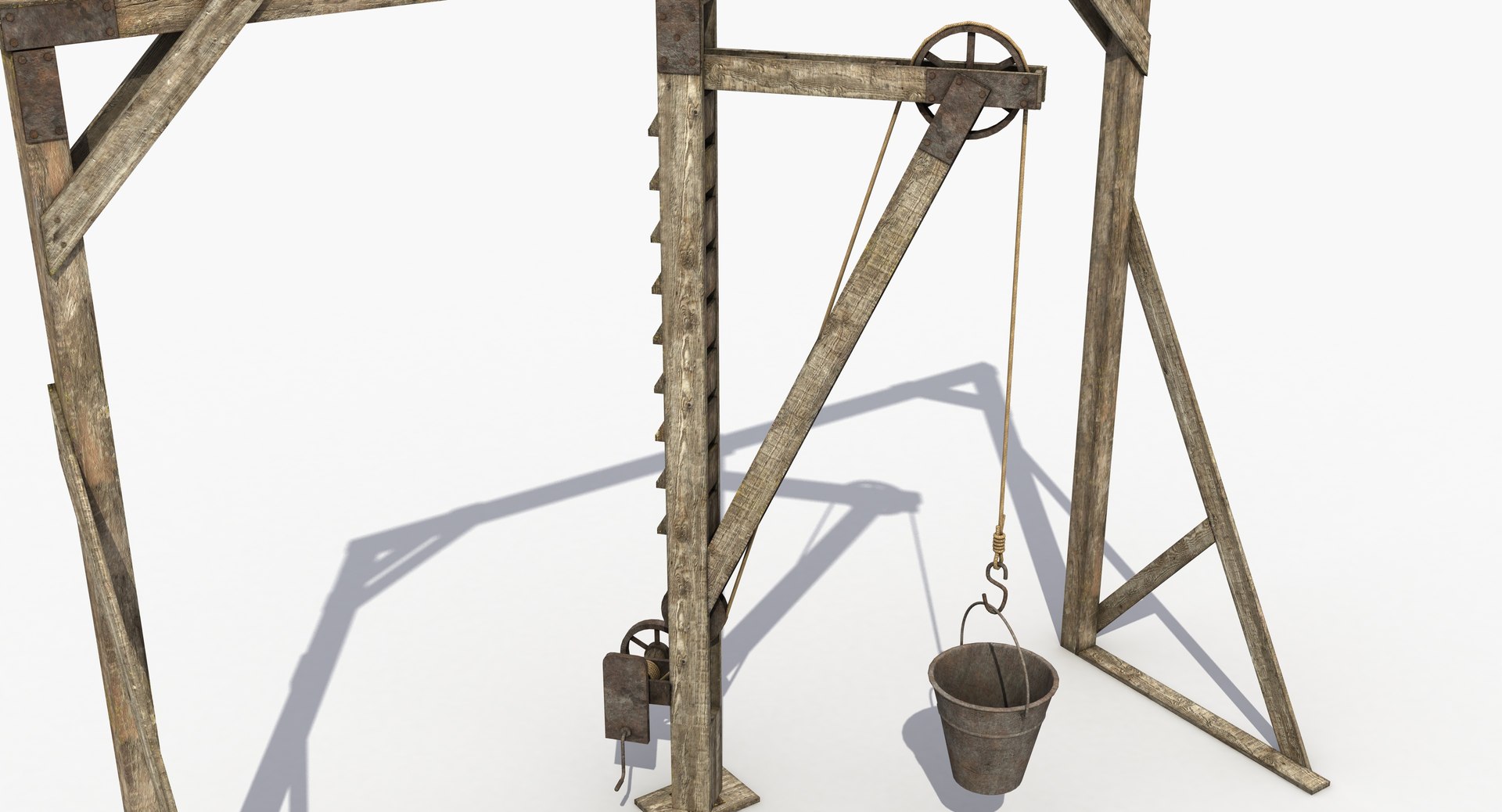 Old Wooden Crane 3D Model - TurboSquid 1226320