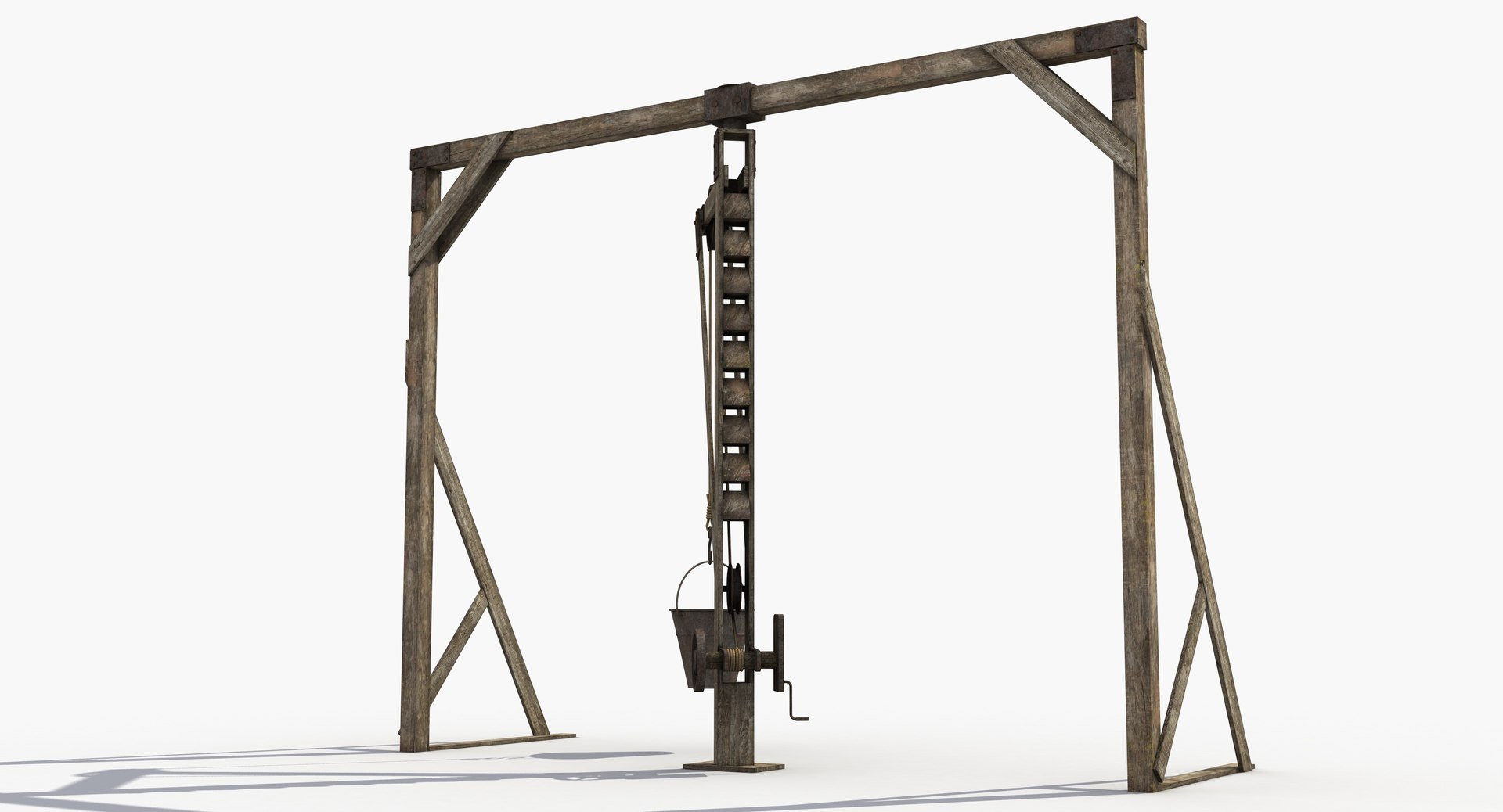 Old Wooden Crane 3D Model - TurboSquid 1226320