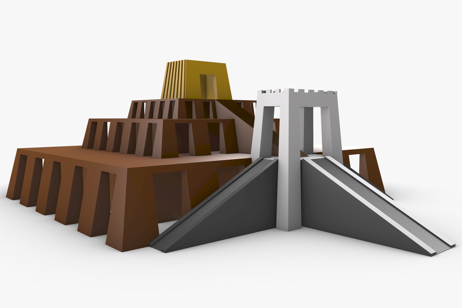 3D Ziggurat Ancient Mesopotamia Monument - TurboSquid 2040680