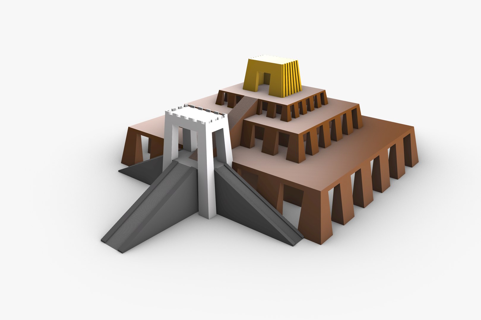 3D Ziggurat Ancient Mesopotamia Monument - TurboSquid 2040680