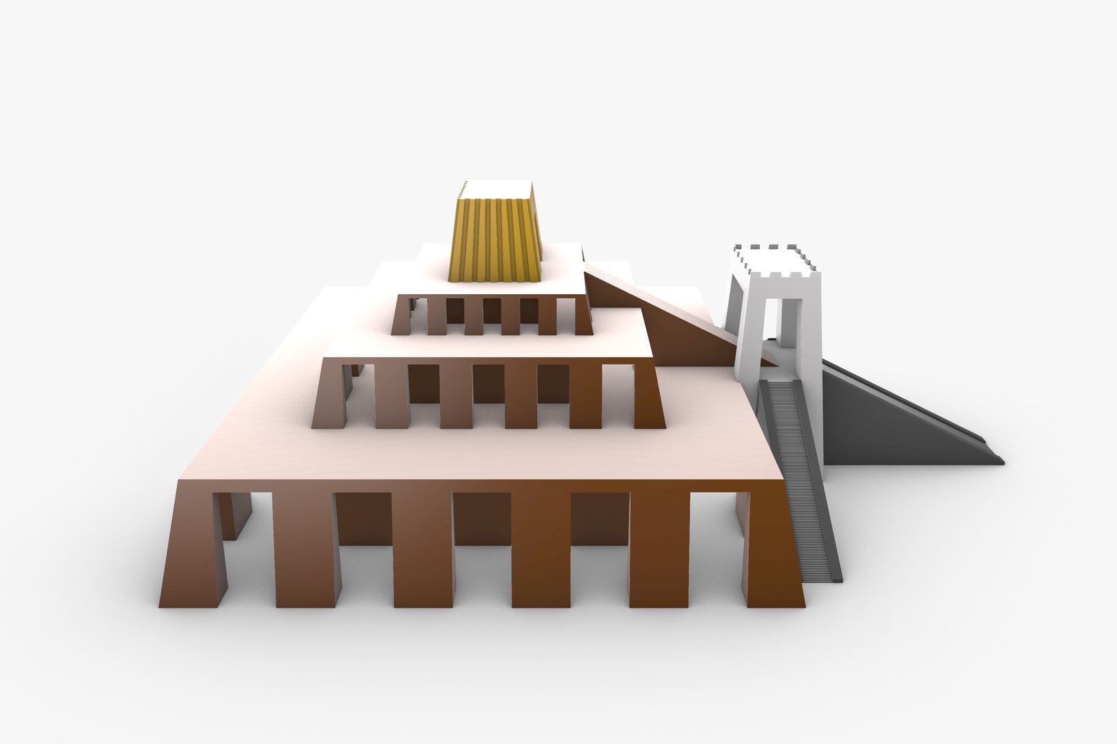 3D Ziggurat Ancient Mesopotamia Monument - TurboSquid 2040680