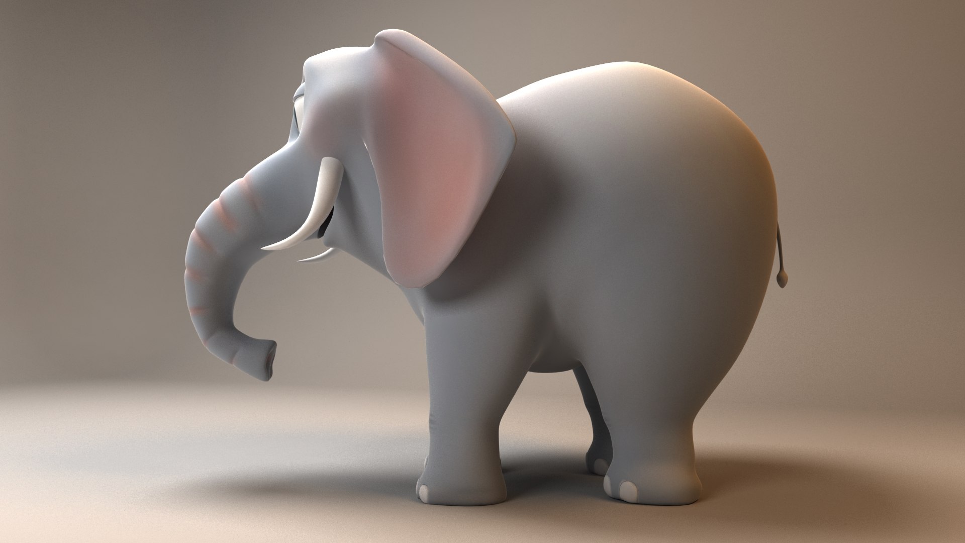 3d Cartoon Elephant Model
