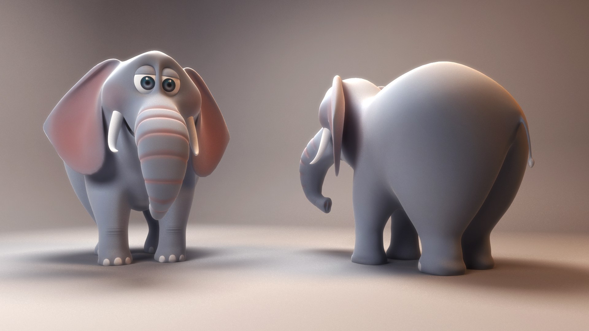3d Cartoon Elephant Model