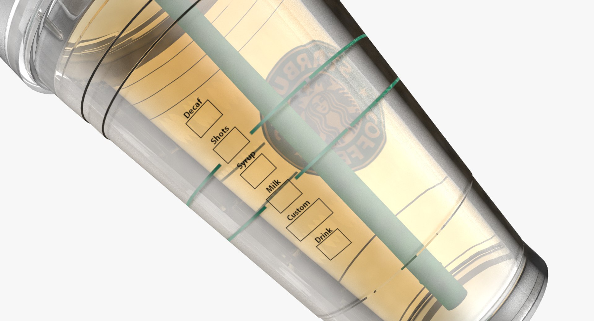 3d Beverages Cup Straw