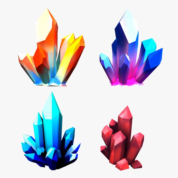 stylized crystal pack 3d model