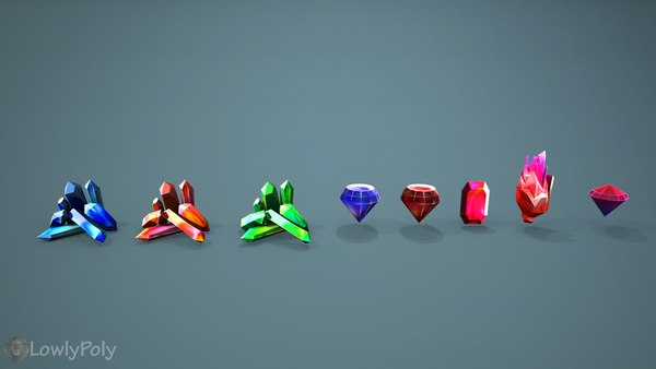 stylized crystal pack 3d model
