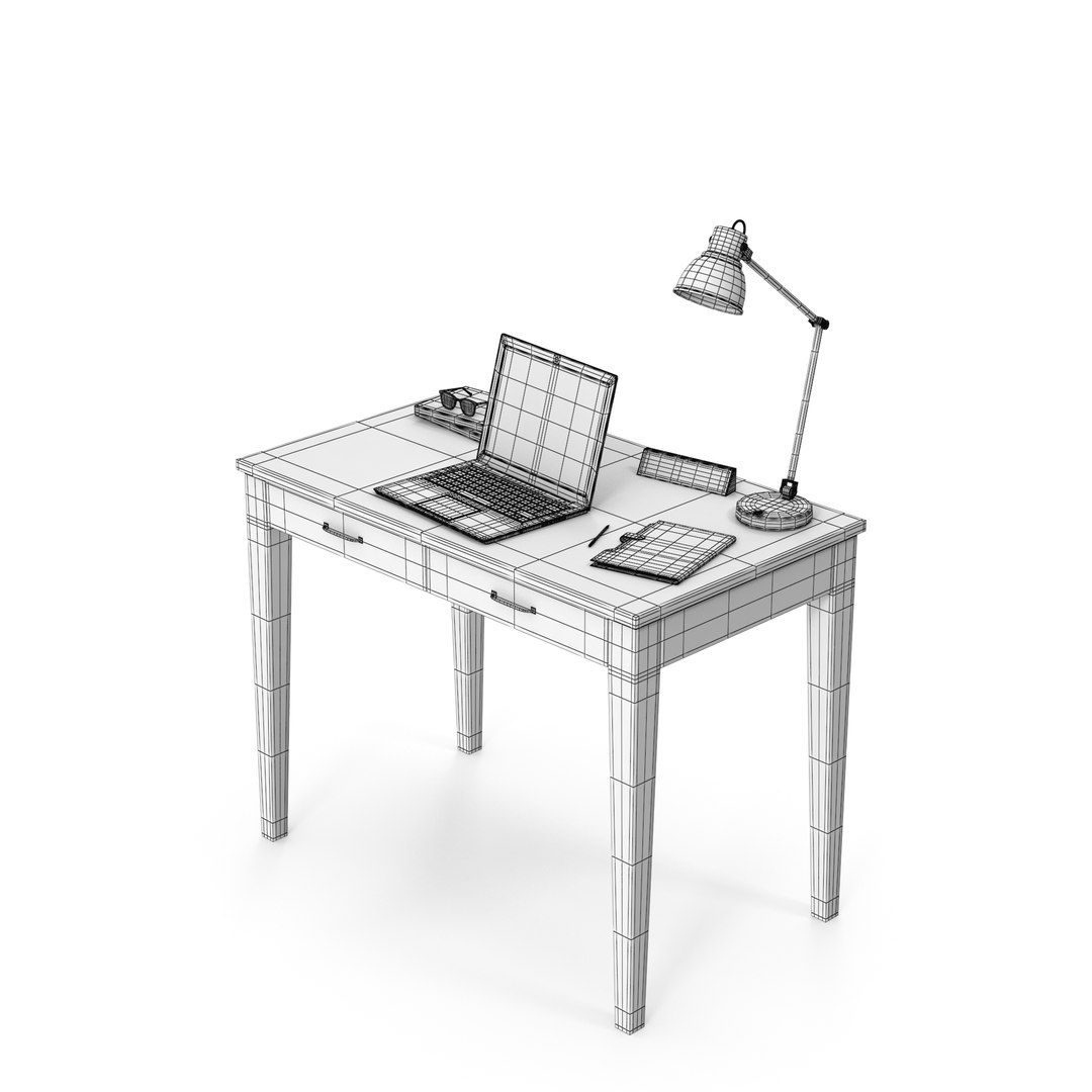 3D Home Office Desk Set - TurboSquid 2112916
