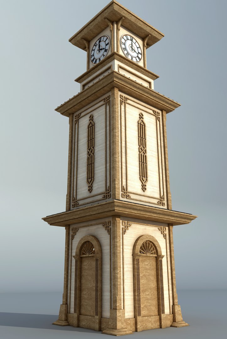 3D Clock Tower - TurboSquid 1484284