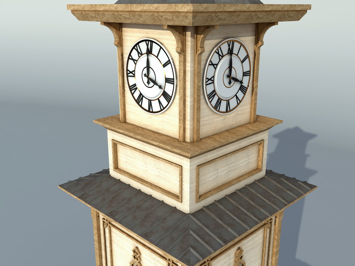 3D Clock Tower - TurboSquid 1484284