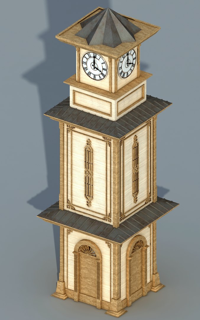 3D Clock Tower - TurboSquid 1484284