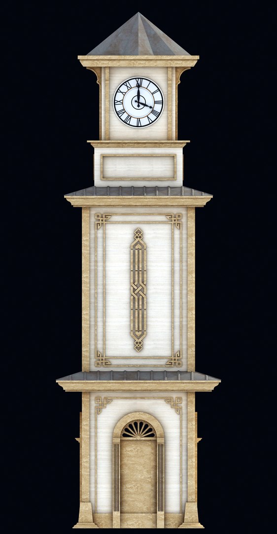 3D Clock Tower - TurboSquid 1484284