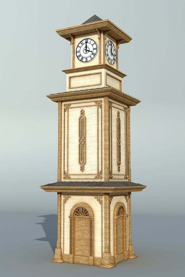 3D Clock Tower - TurboSquid 1484284