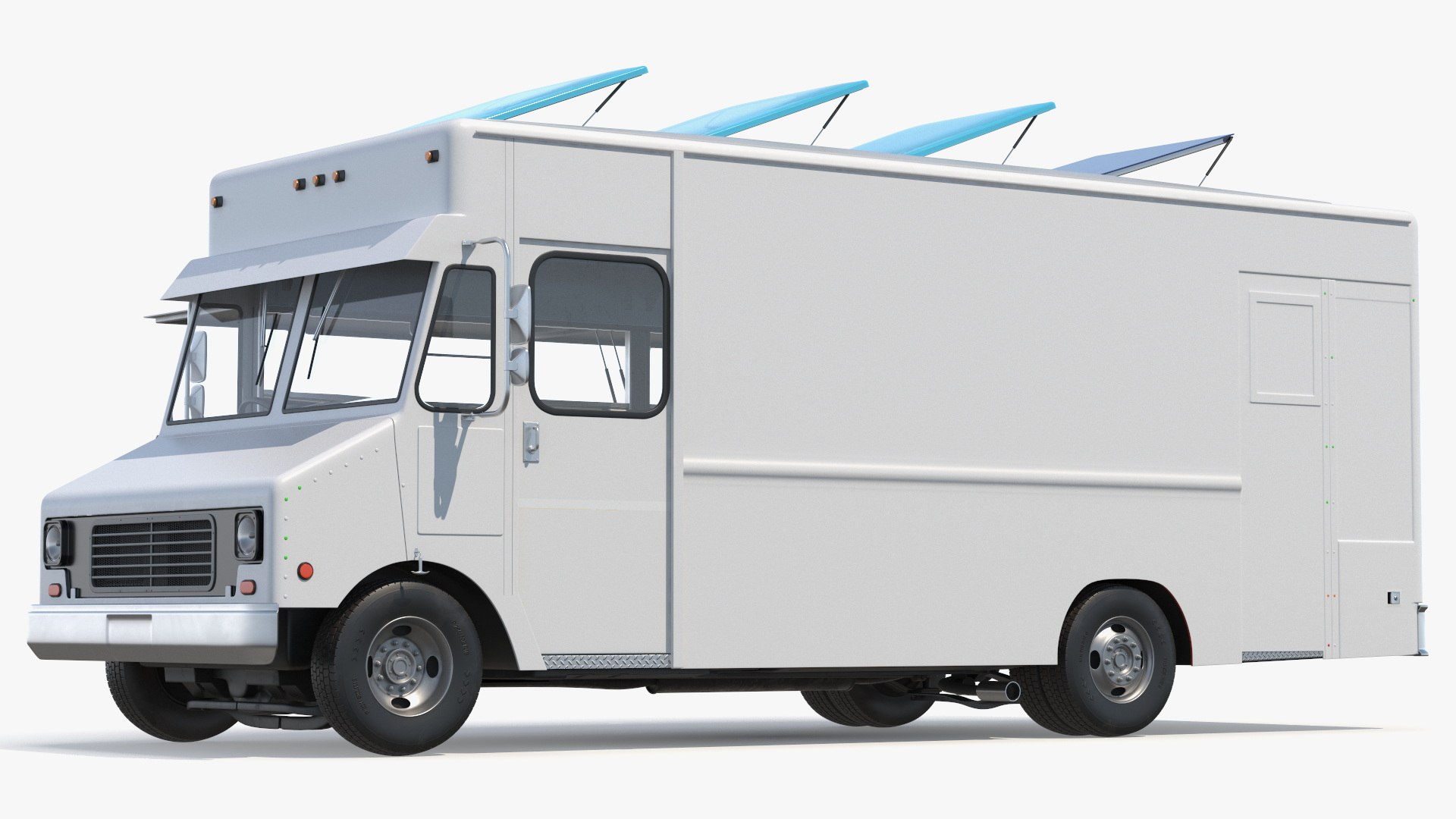 3D Solar Roof Snack Truck With Interior White Rigged - TurboSquid 2413670