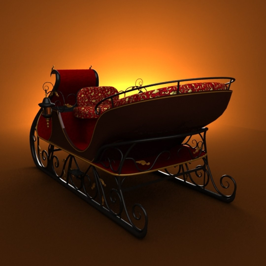 Santa Sleigh 3d Model