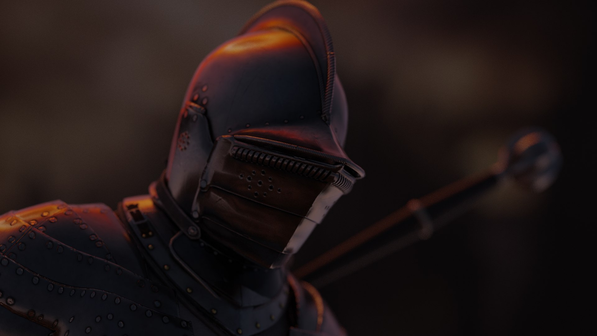 Complete Scene Of Knight Standing On Cliff Model - TurboSquid 2096665