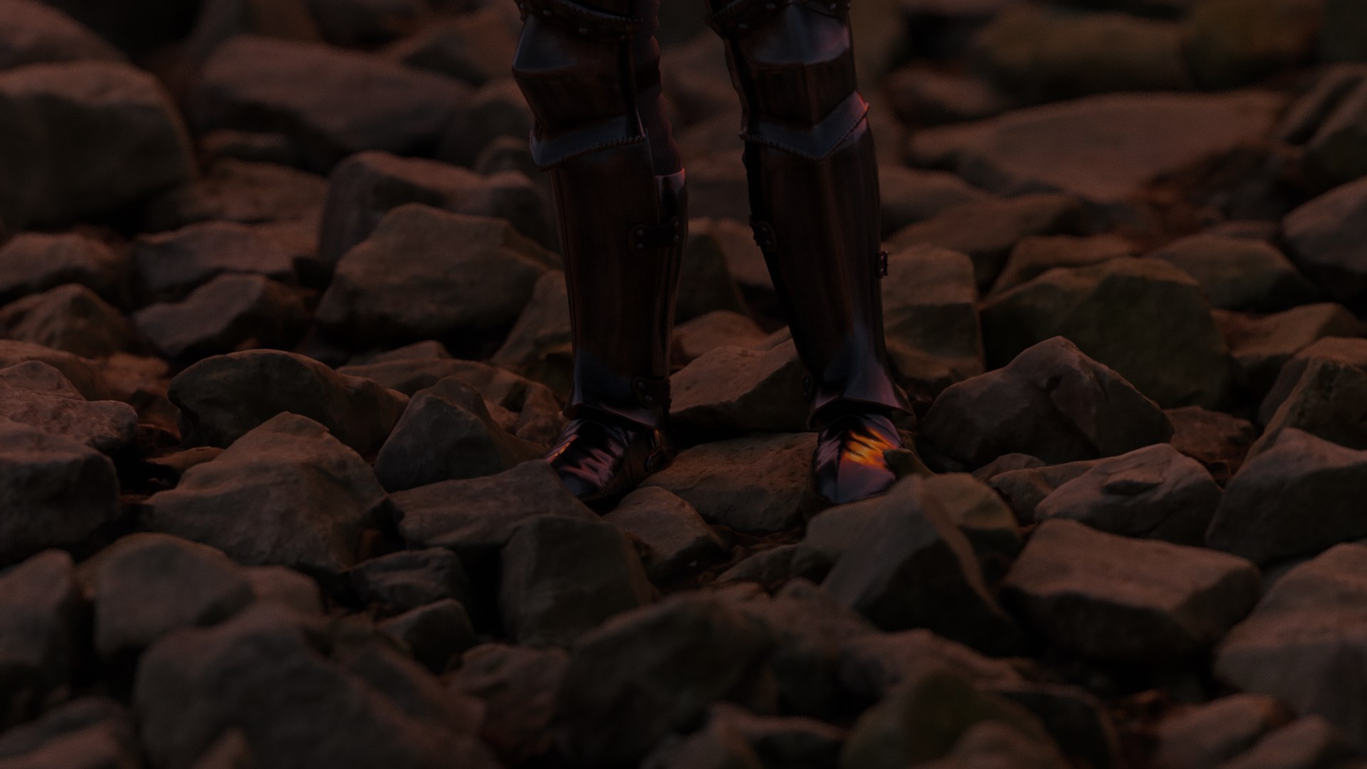 Complete Scene Of Knight Standing On Cliff Model - TurboSquid 2096665